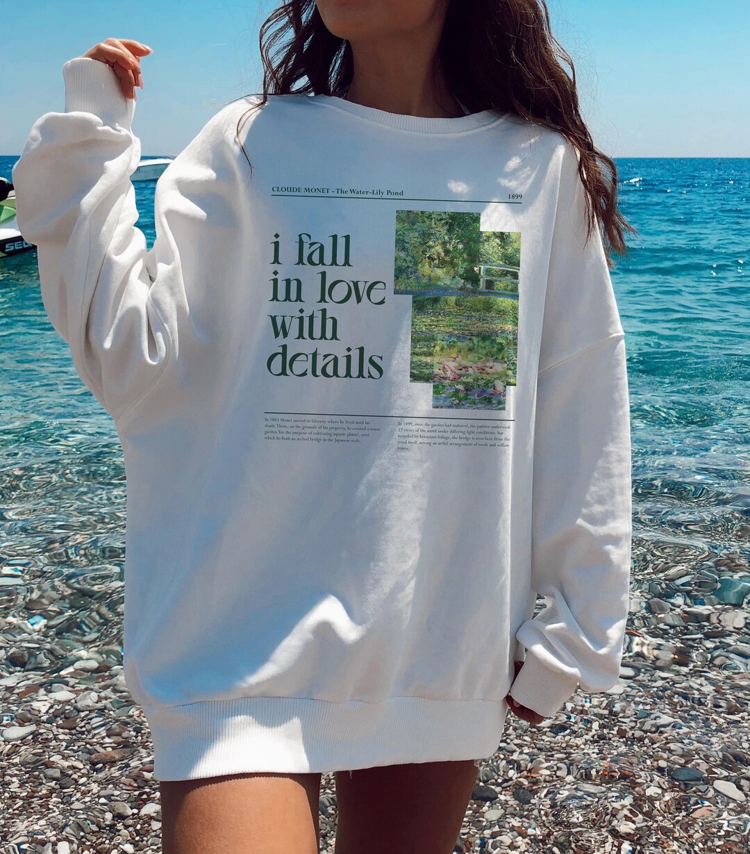 Art Lovers Sweatshirt, Claude Monet Tee, the Water-lily Pond, Monet ...