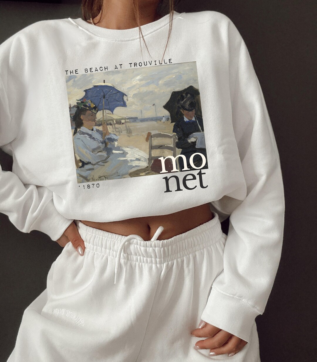 Claude Monet the Becah at Trouville ,art Sweatshirt,monet Crewneck ...