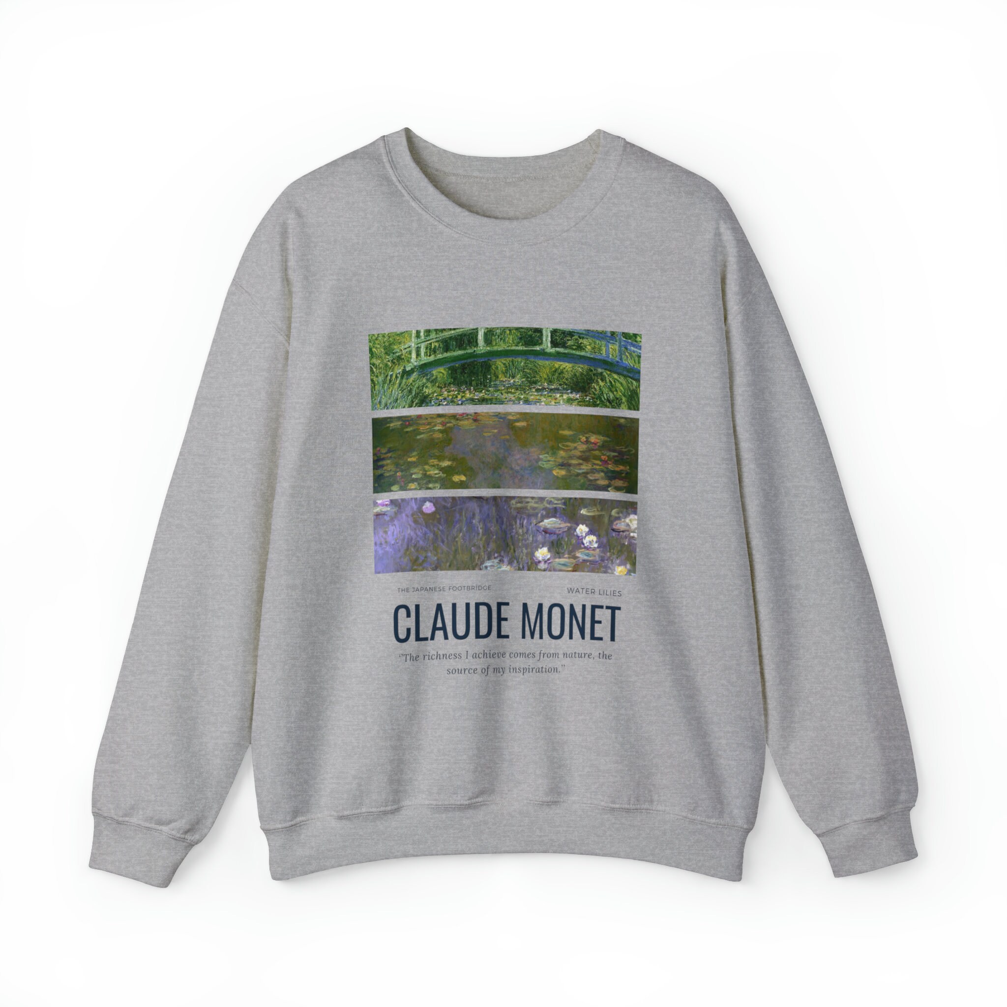 Claude Monet Sweatshirtmonet Grid Sweater Famous Art Sweater - Etsy