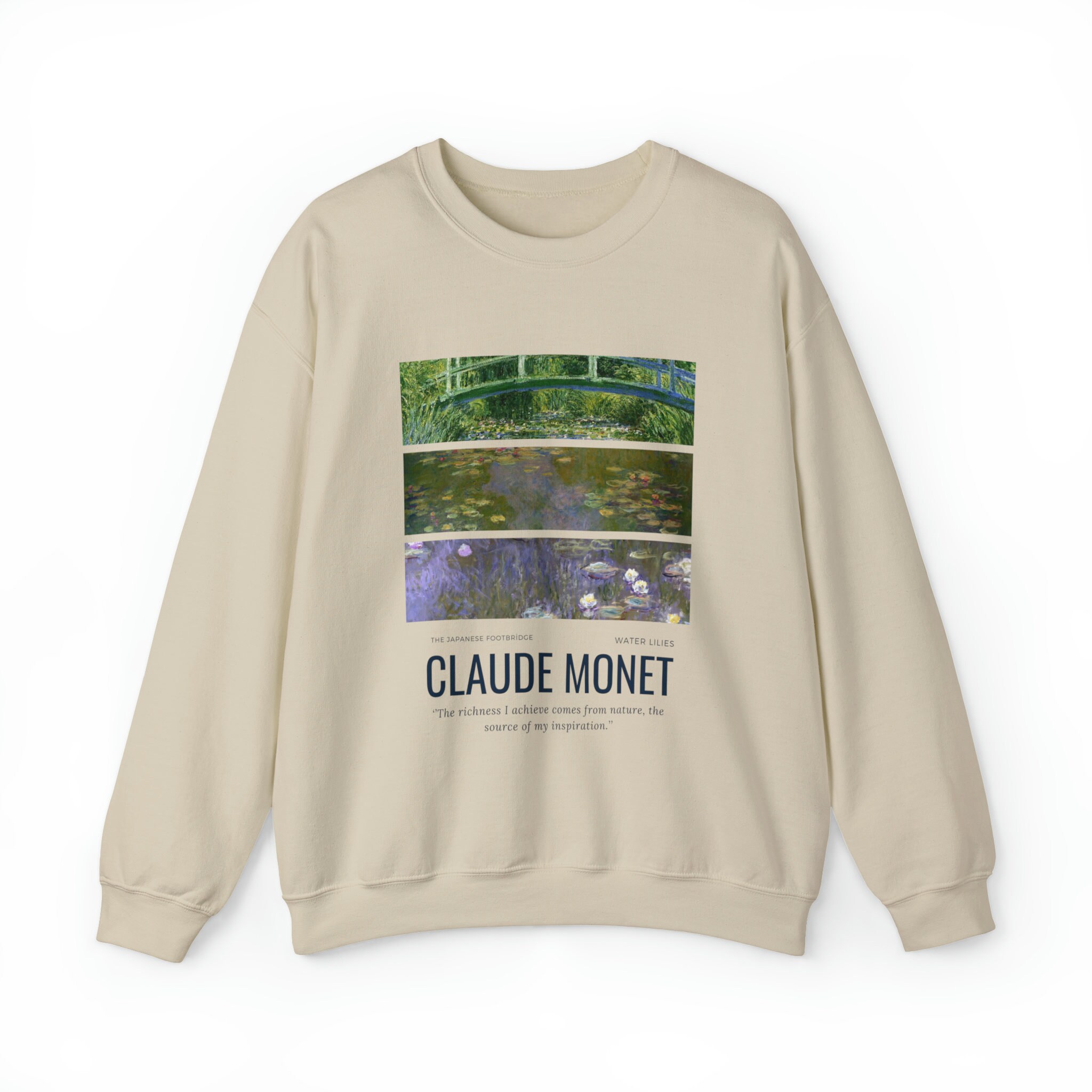 Claude Monet Sweatshirtmonet Grid Sweater Famous Art Sweater - Etsy