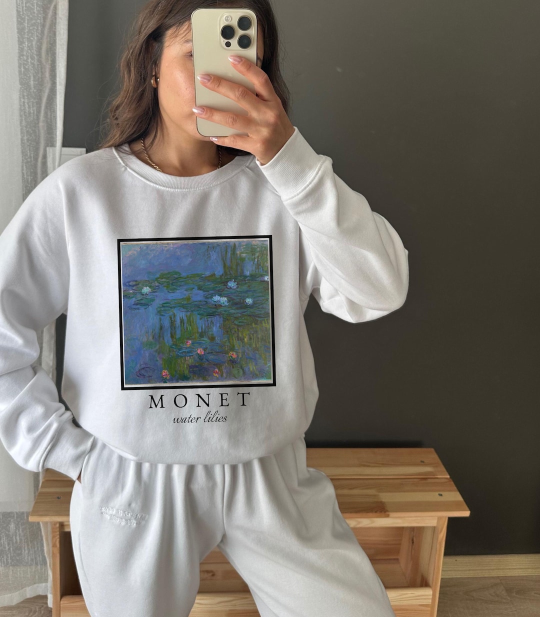 Claude Monet Sweatshirt,monet Water Lilies ,art Sweatshirt,monet ...