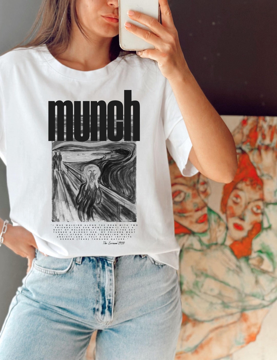 Edvard Munch the Scream Shirt,art Shirt,munch T Shirt,art Tee,aesthetic ...