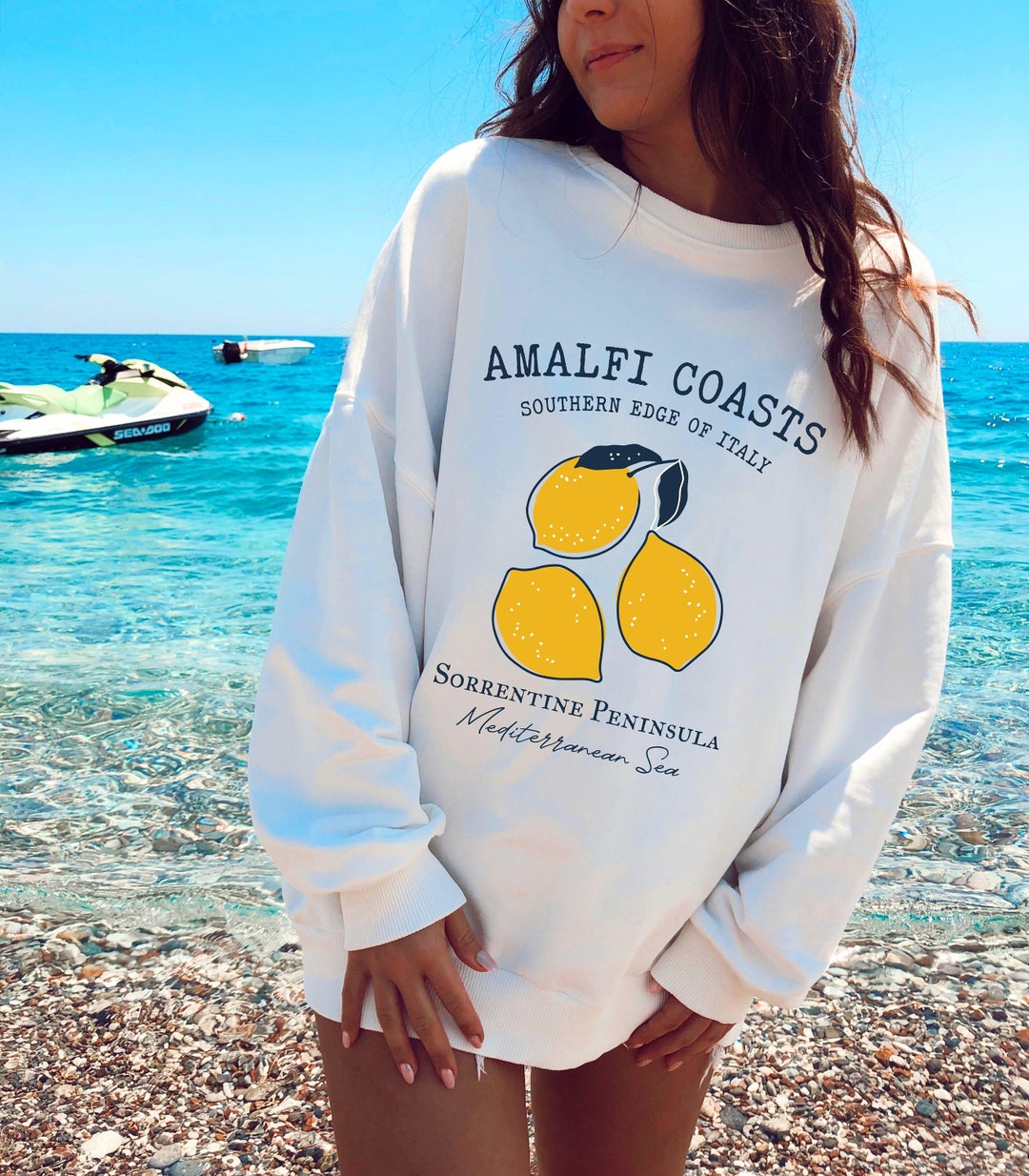 Amalfi Coast Italy Sweatshirt,italy Lemons Retro Vintage Sweater,capri ...