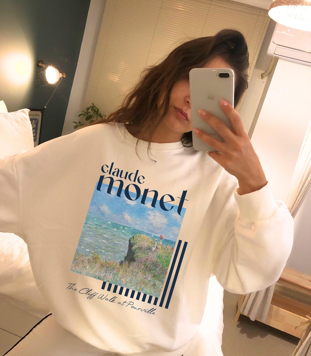 Claude Monet the Cliff Walk at Pourville Sweatshirt, Art Sweater, Monet ...