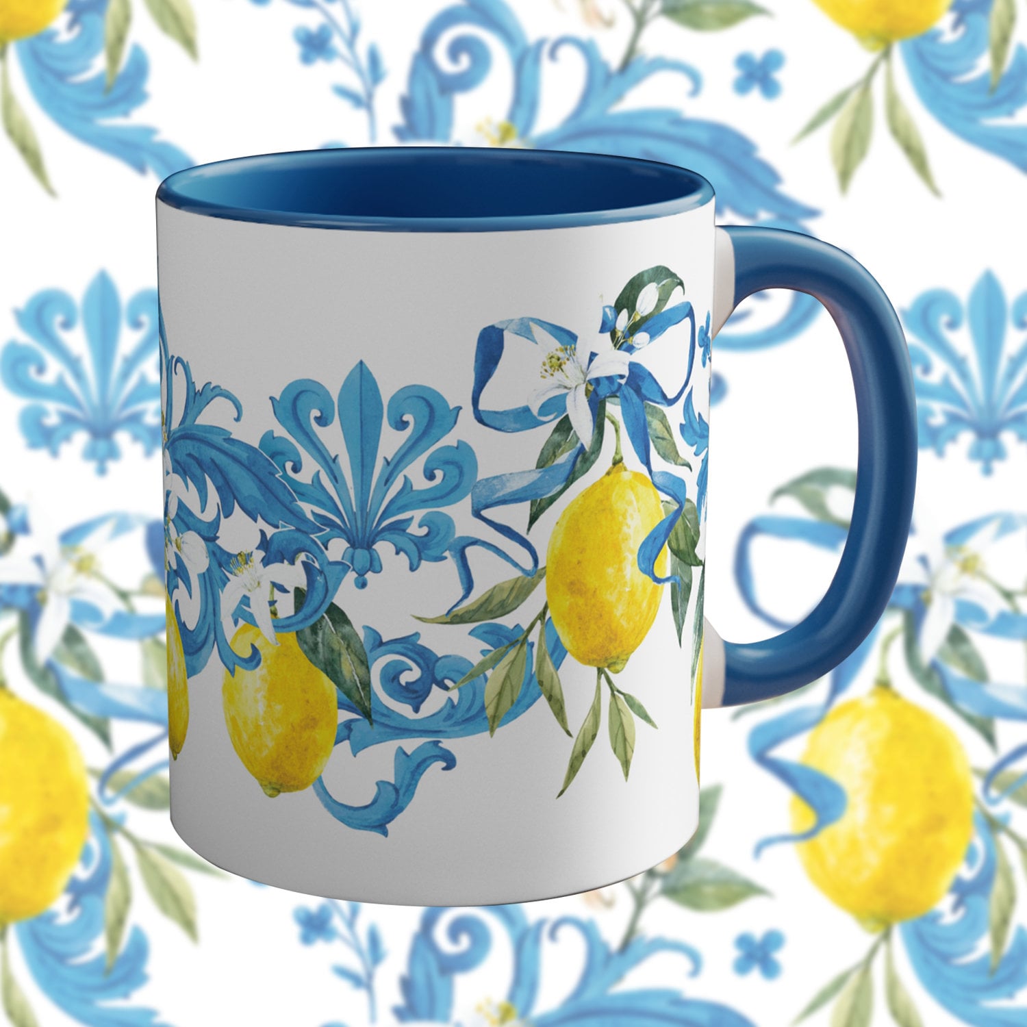 Italian Coast Lemon Mug amalfi Coast Coffee Mug italy - Etsy
