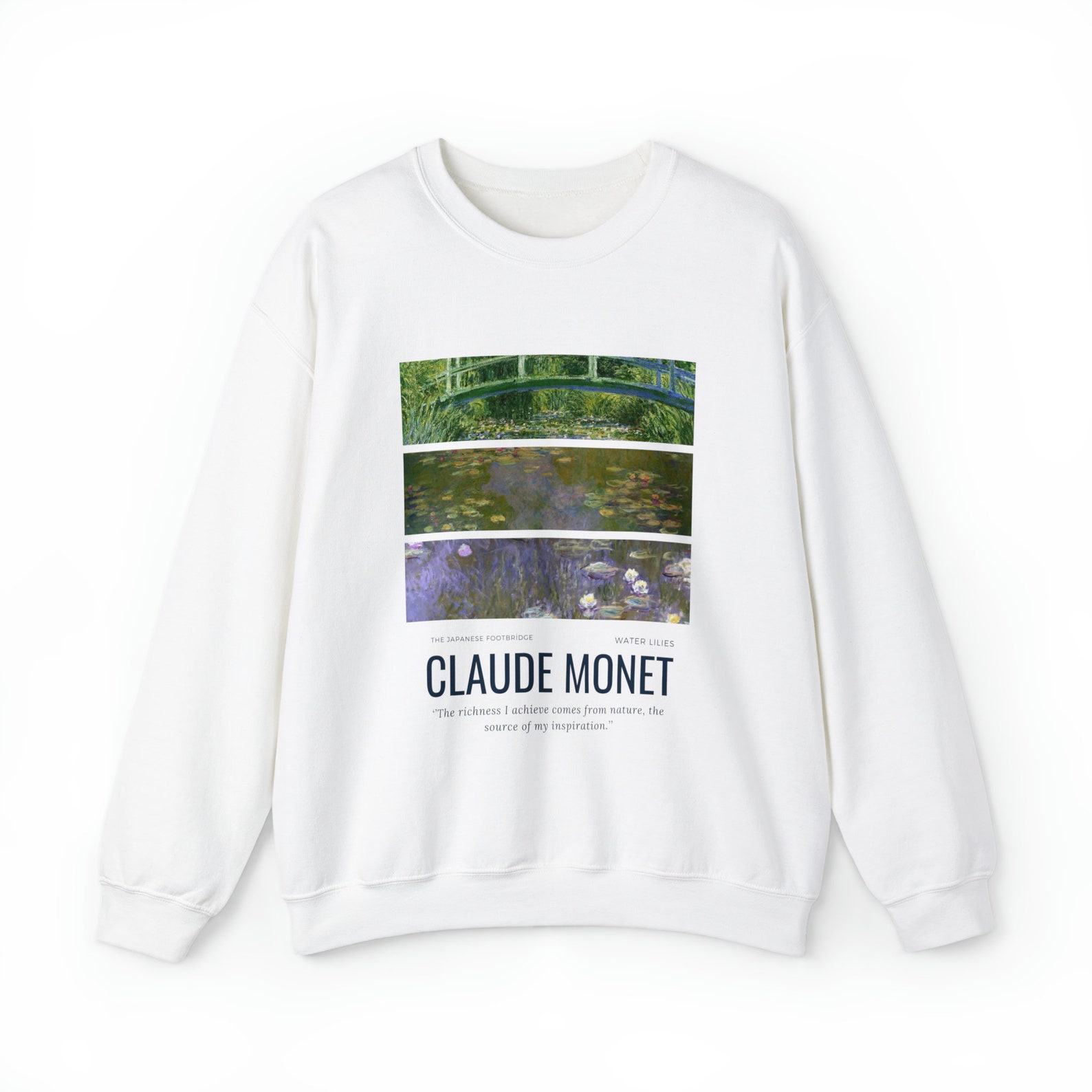 Claude Monet Sweatshirtmonet Grid Sweater Famous Art Sweater - Etsy