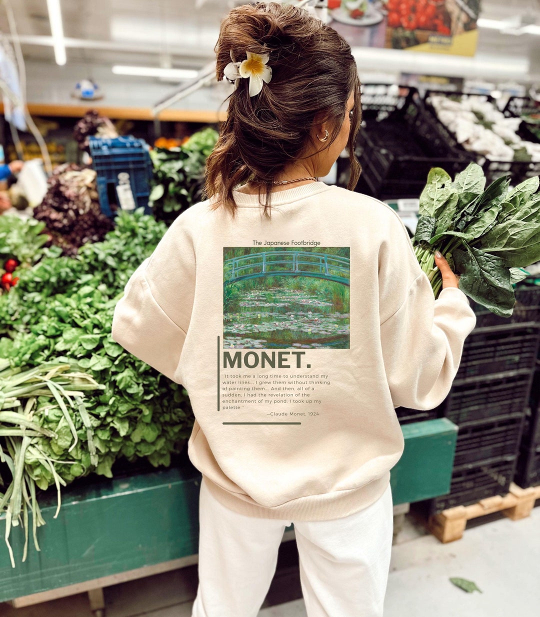 Claude Monet the Japanese Footbridge,monet Sweatshirt,art Sweatshirt ...