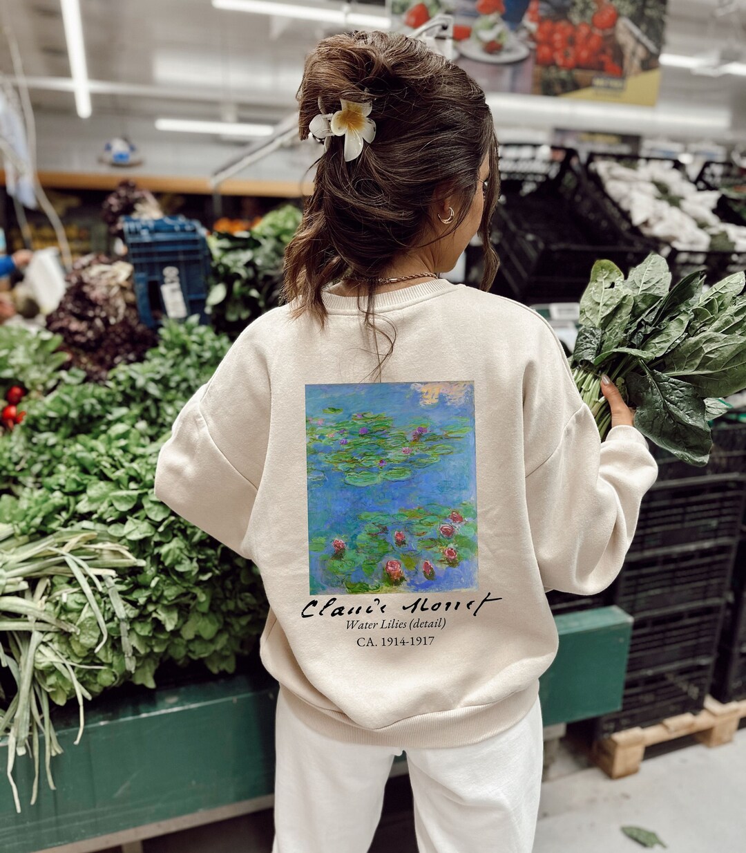 Claude Monet Sweatshirt,monet Water Lilies,monet Gifts,art Sweatshirt ...