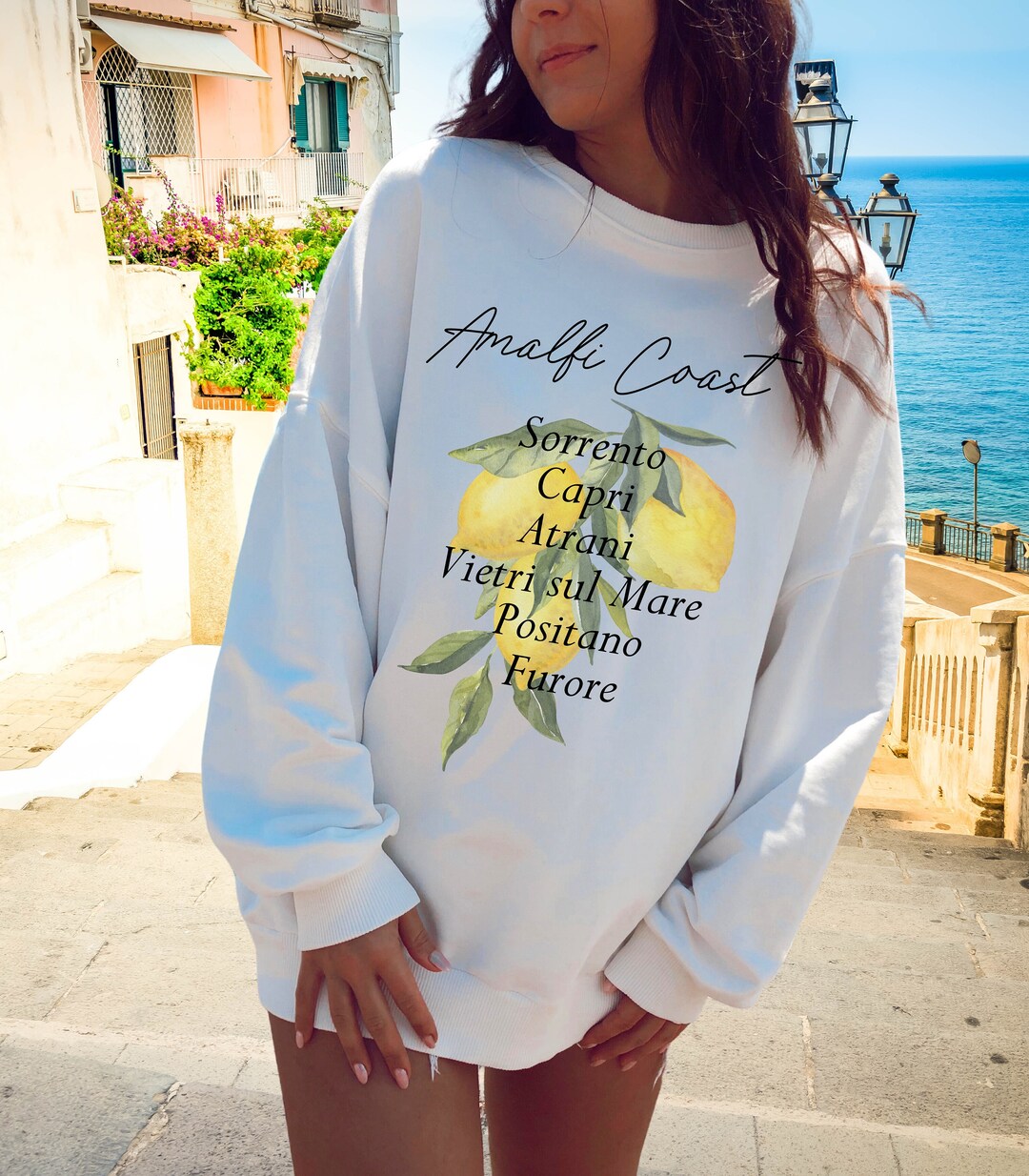 Amalfi Coast Sweatshirt,positano-capri-sorrento-atrani-vietri Sul Mare ...