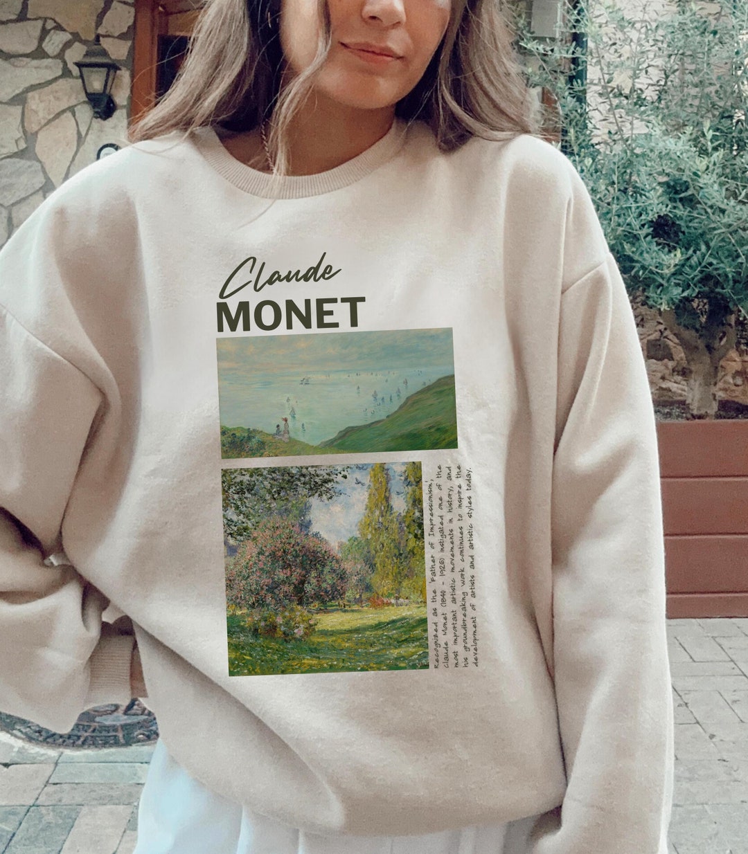 Claude Monet Sweatshirt,art Sweatshirt,monet Collage Crewneck,artsy ...
