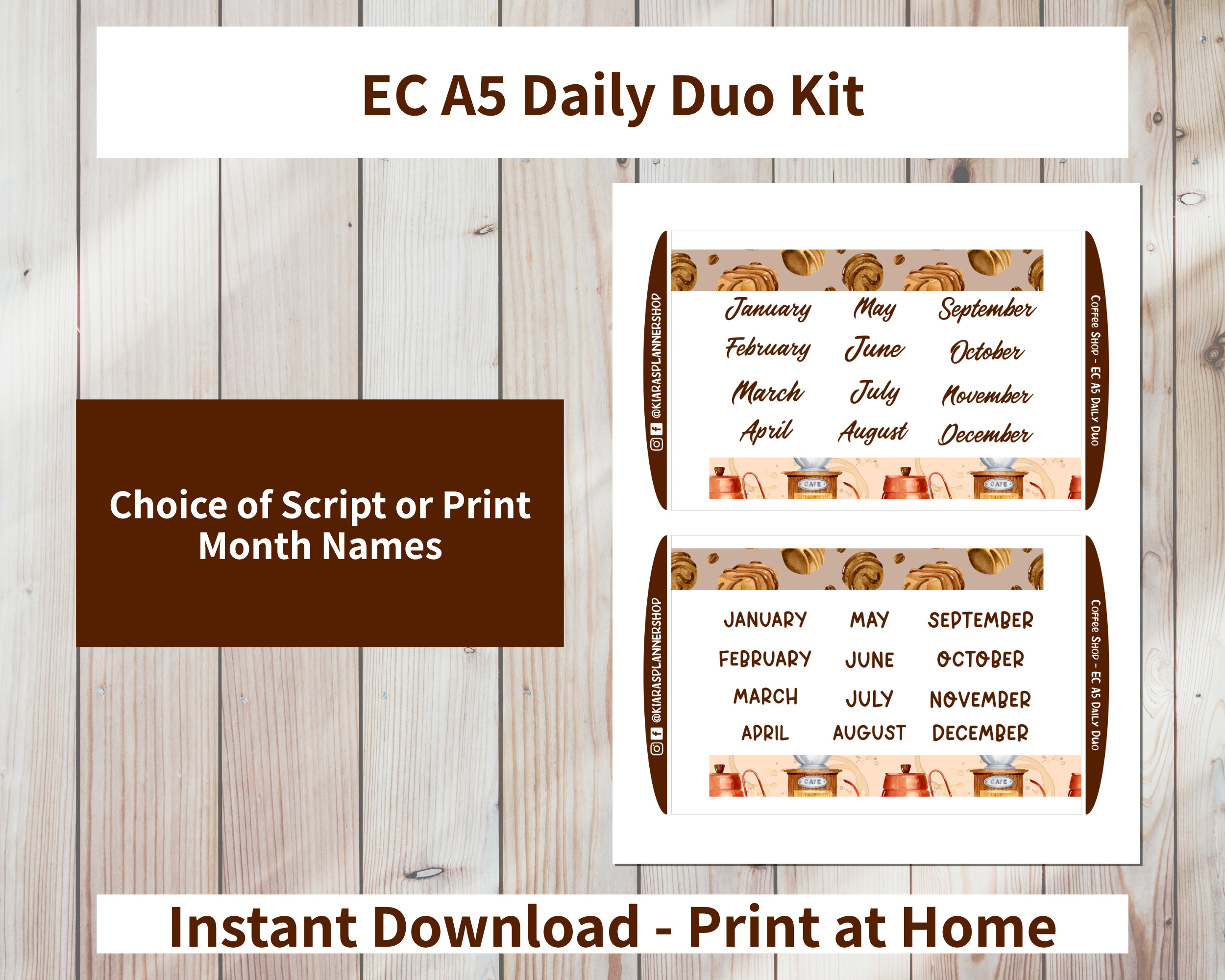 Coffee Shop Printable A5 Daily Duo Sticker Kit for A5 - Etsy