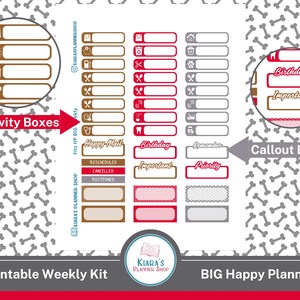 Cute Dogs Printable Weekly Sticker Kit for Happy Planner BIG - Etsy
