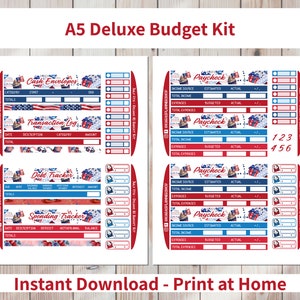 DELUXE A5 BUDGET - July 4th Printable Monthly Budget Kit (J4A5BK) (A5 ...