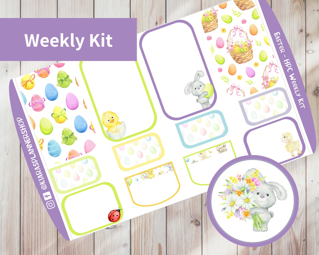 Easter - Printable Weekly Sticker Kit for Happy Planner Classic (EHPCW ...