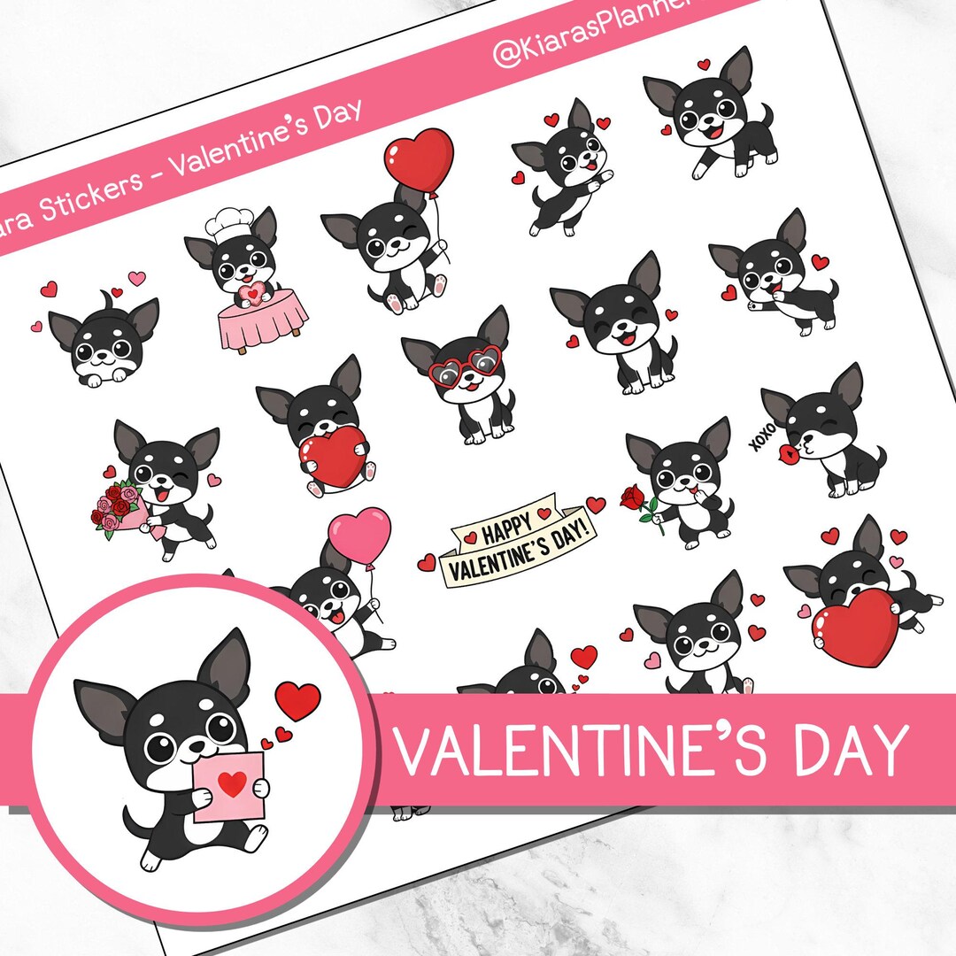 Valentine's Day - Kiara Stickers - Printable Sticker Sheet - 20 Count ...
