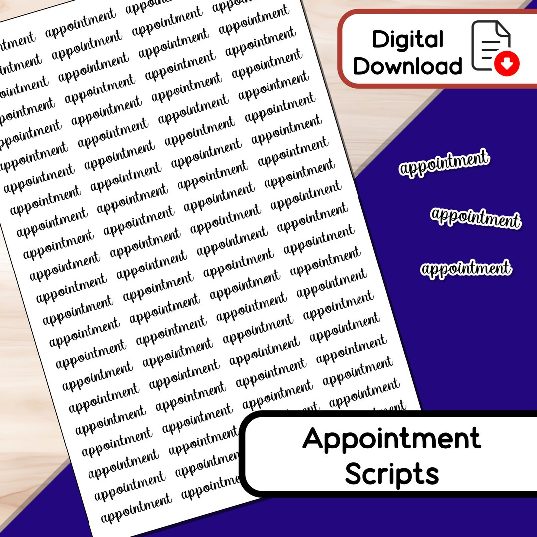 Appointment Scripts 88 Stickers Instant Download - Etsy