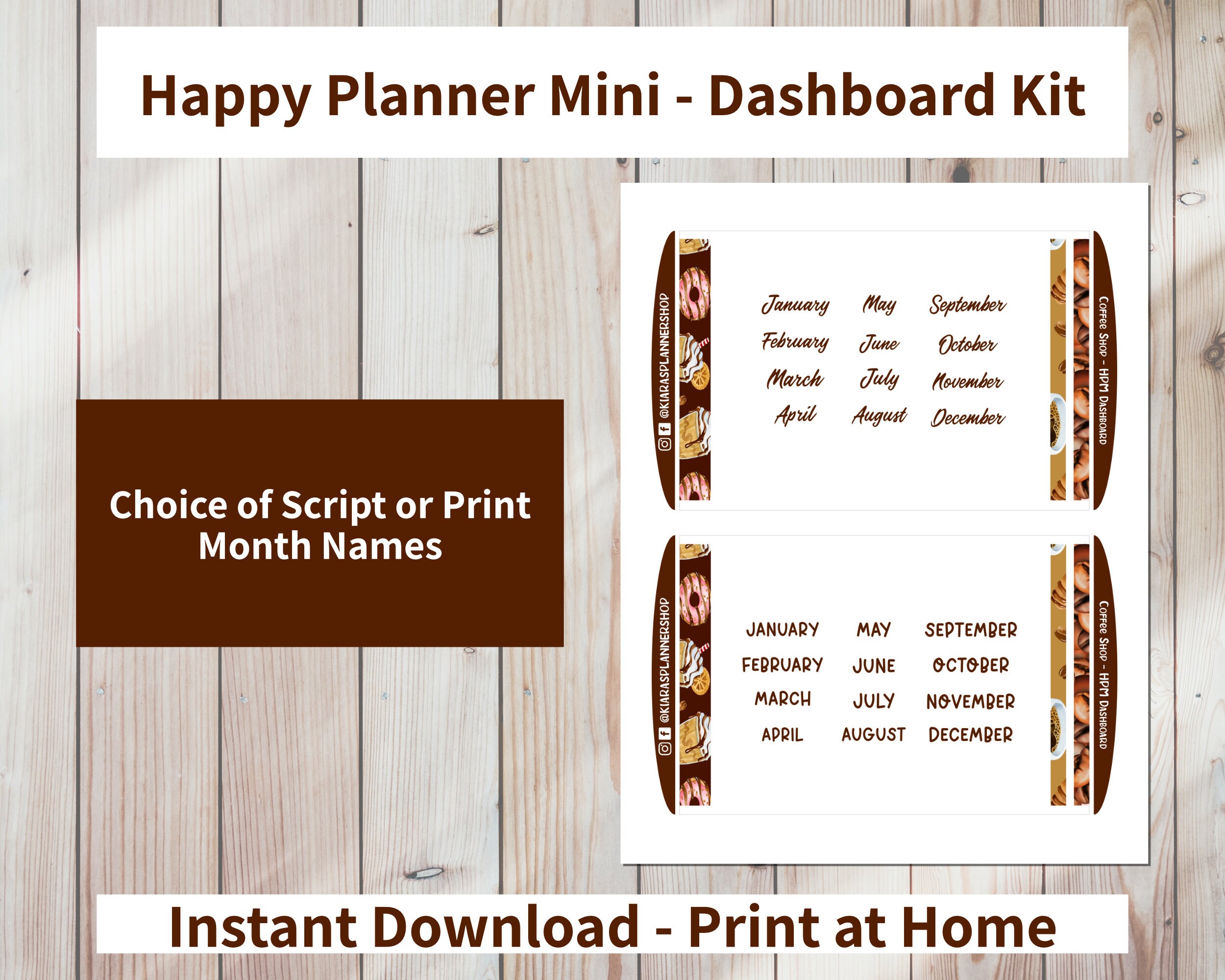 Coffee Shop Printable Weekly Dashboard Sticker Kit for Happy - Etsy