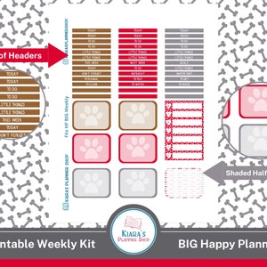 Cute Dogs Printable Weekly Sticker Kit for Happy Planner BIG - Etsy