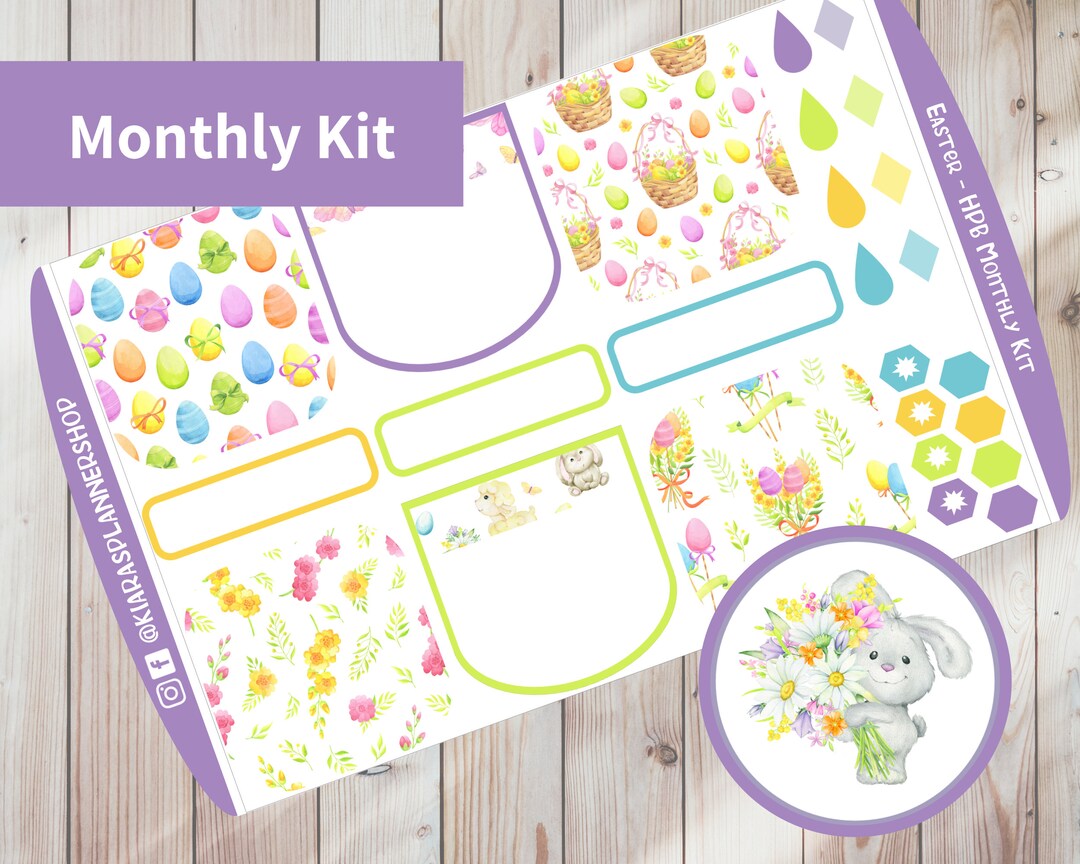 Easter - Printable Monthly Sticker Kit for Happy Planner BIG (EHPBM) (8 ...