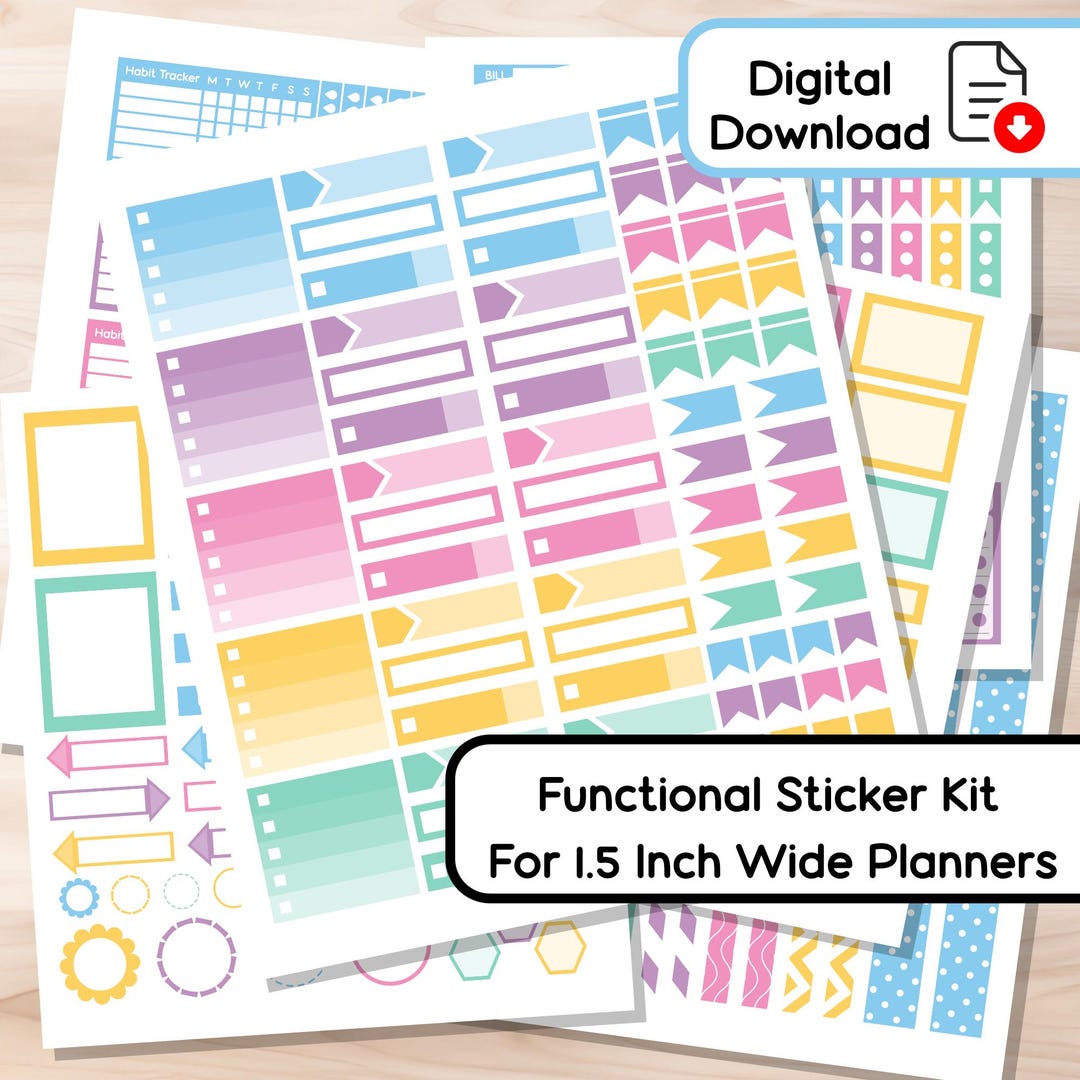Light Scheme - Printable Functional Sticker Set - Variety of Stickers ...