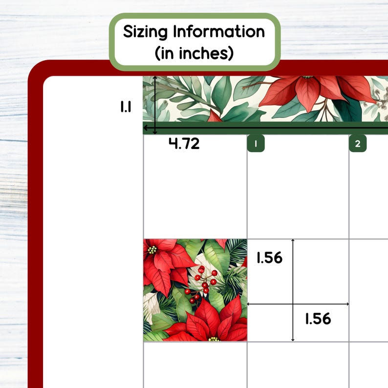 HP Classic Monthly - Poinsettias Printable Monthly Sticker Kit for ...