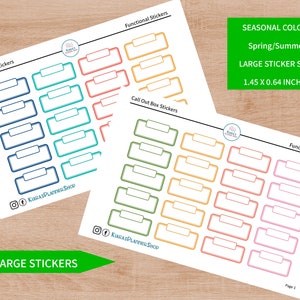 Callout Box Functional Printable Stickers for Planners and Journals - 2 ...