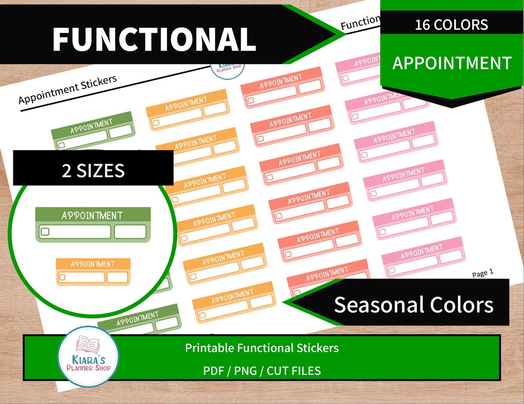 Appointment Box Functional Printable Stickers for Planners and Journals ...