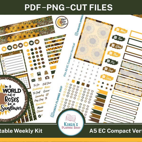 Compact Vertical Sticker Kit Printable - Etsy
