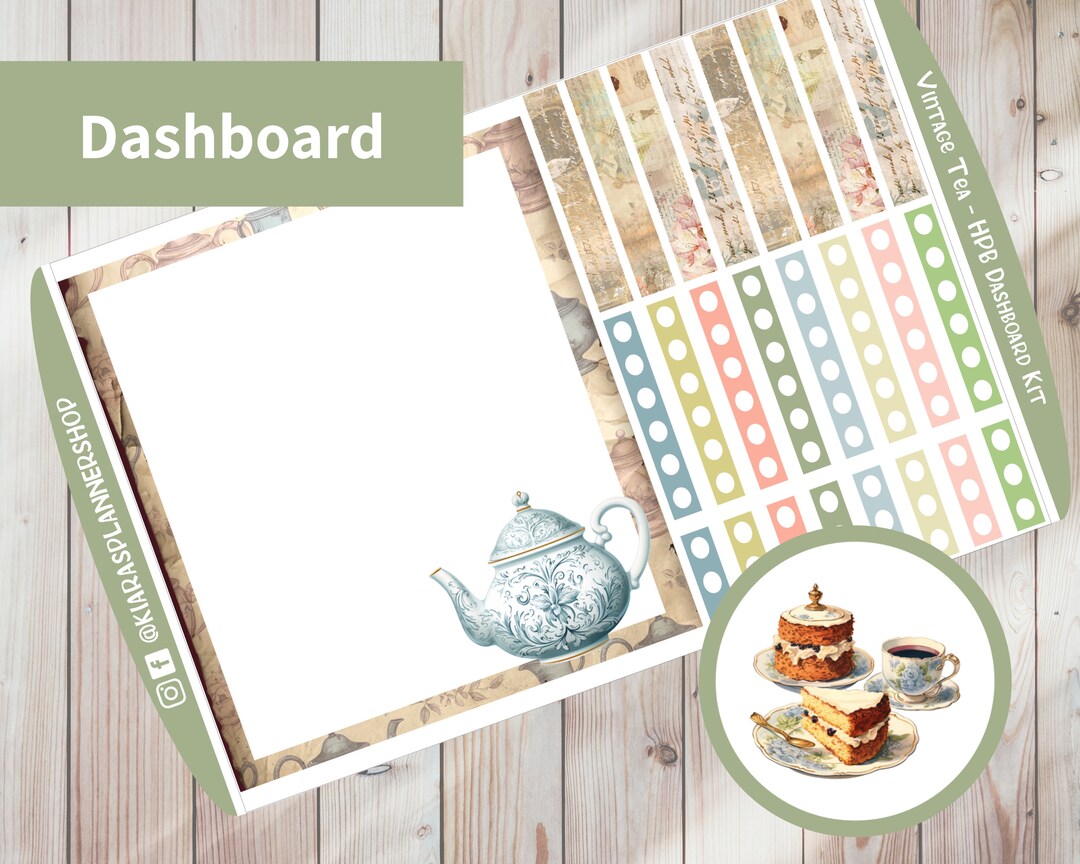 Buy Vintage Tea - Printable Weekly Dashboard Sticker Kit for Happy ...