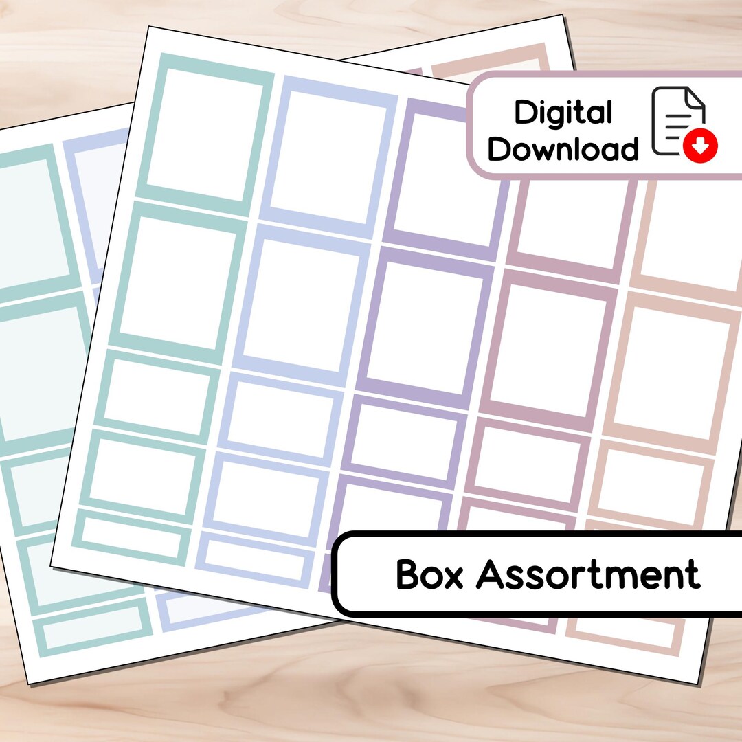 Flora - Box Assortment - 50 Stickers - Blank and Shaded - Instant ...
