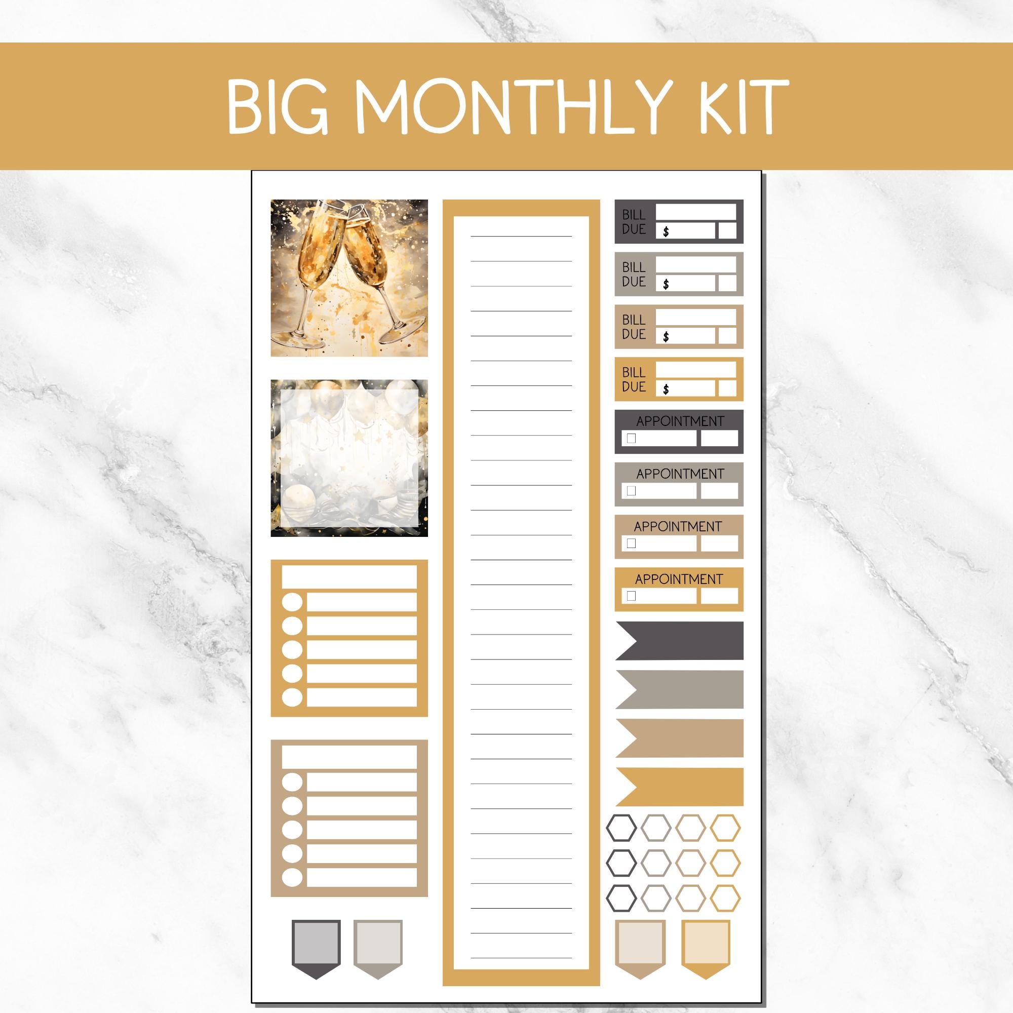 KIT 201 | New Year's Party | January - Any Month | Happy Planner BIG ...