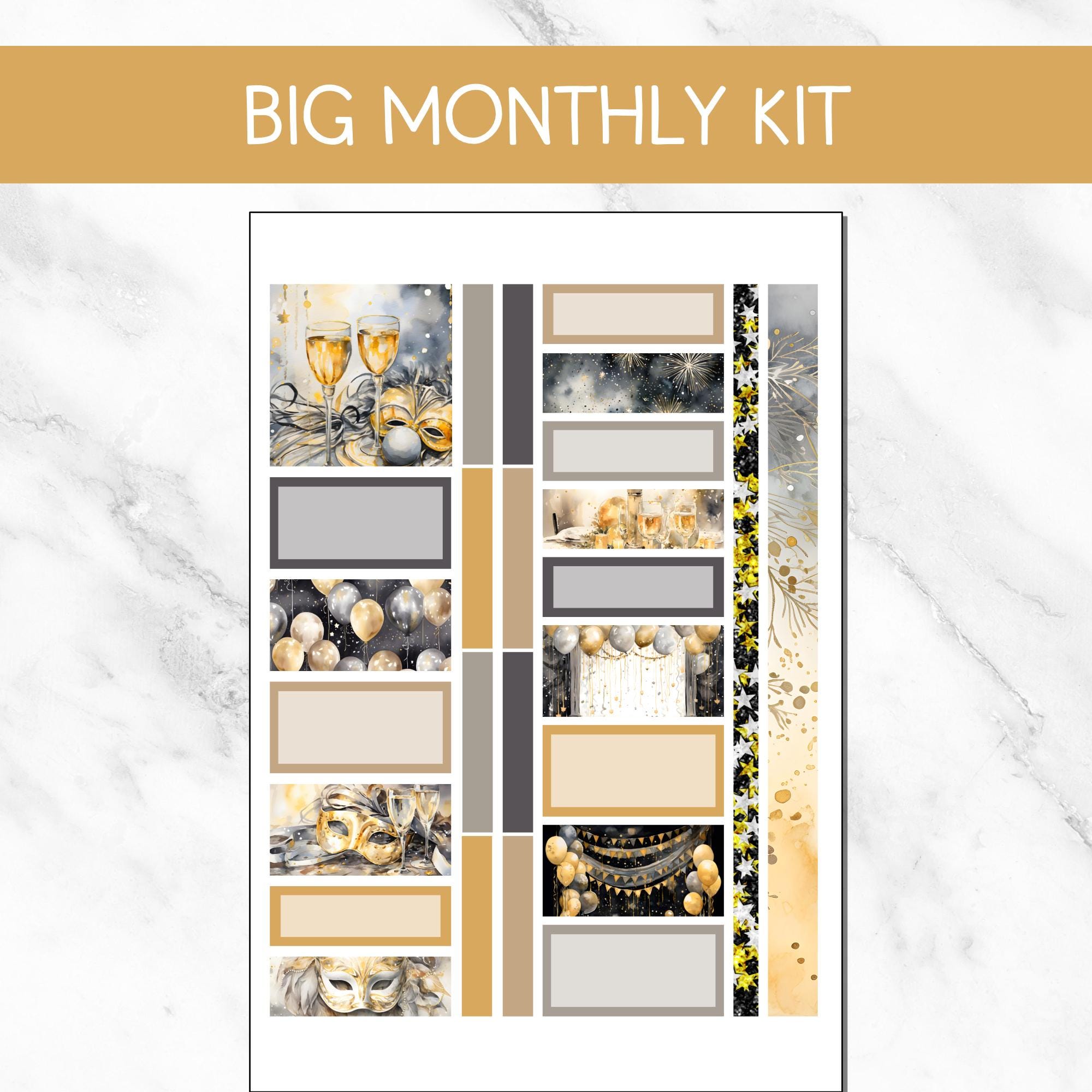 KIT 201 | New Year's Party | January - Any Month | Happy Planner BIG ...