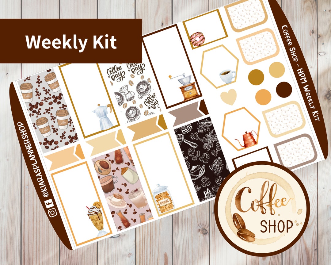 Coffee Shop - Printable Weekly Sticker Kit for Happy Planner Mini ...