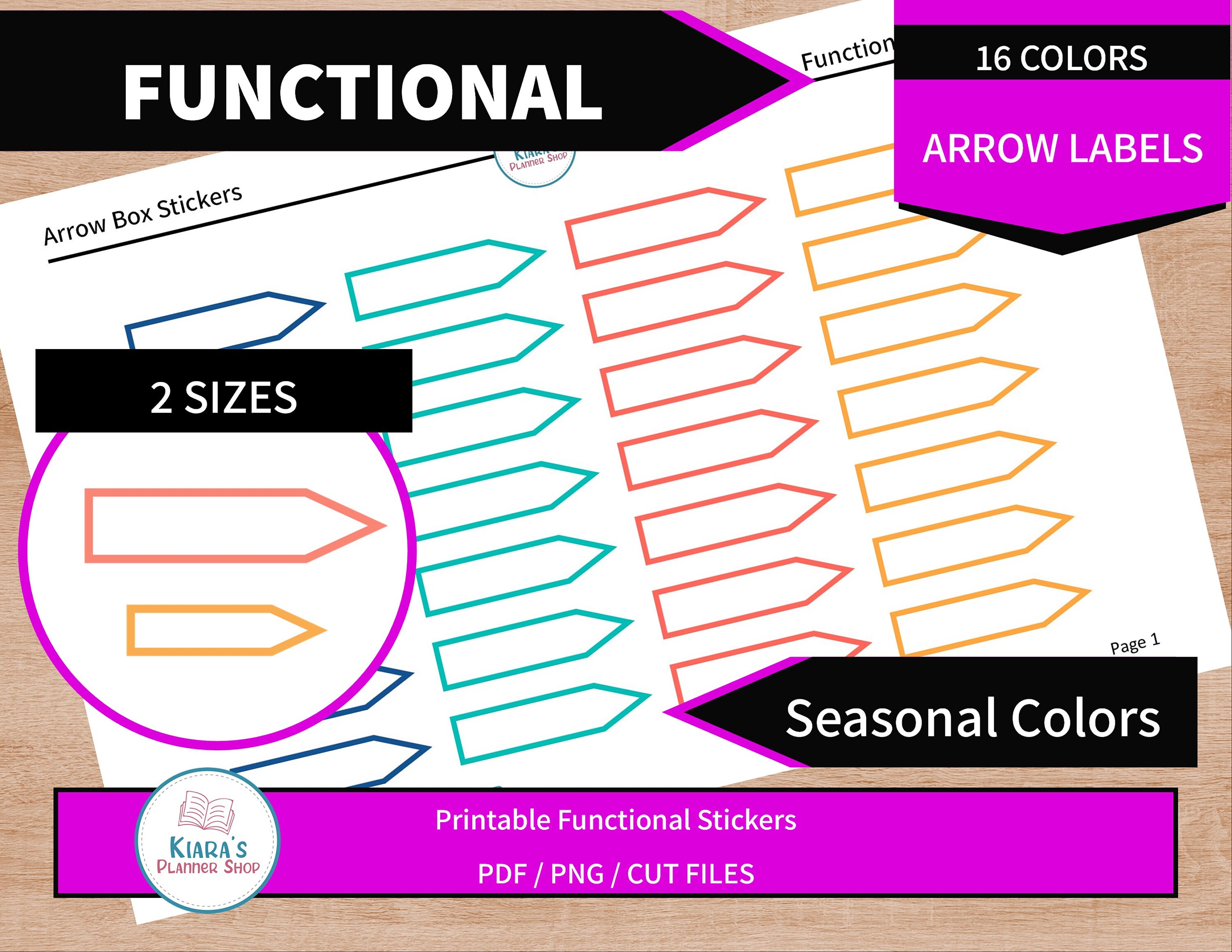 Arrow Label Functional Printable Stickers for Planners and Journals 2 ...