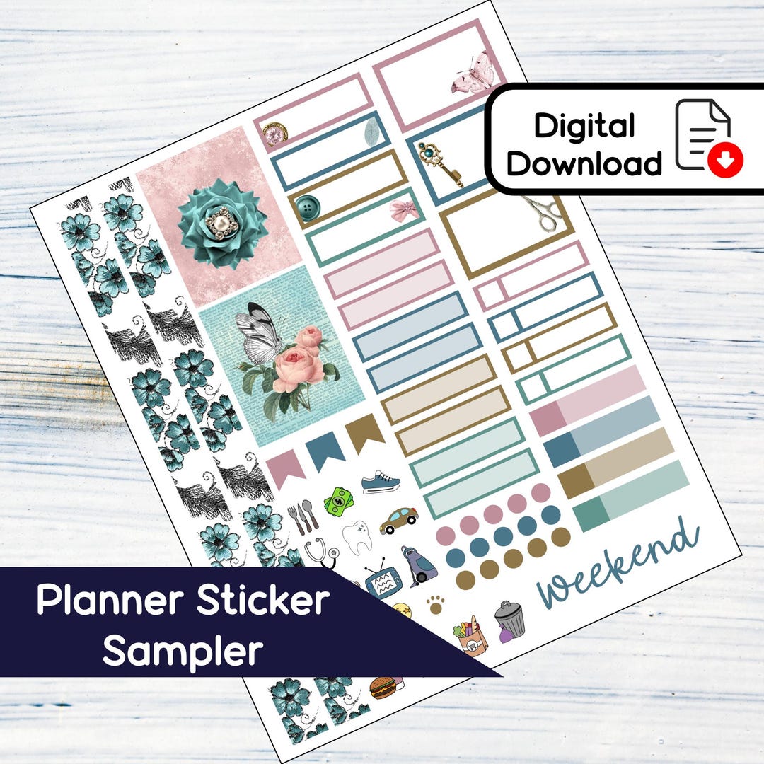 Treasures - Printable Sampler Sticker Kit for Planners - Boxes, Labels ...