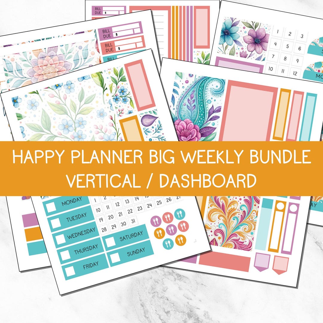 KIT 209 | Paisley Bloom - Happy Planner BIG Weekly Bundle | Vertical ...