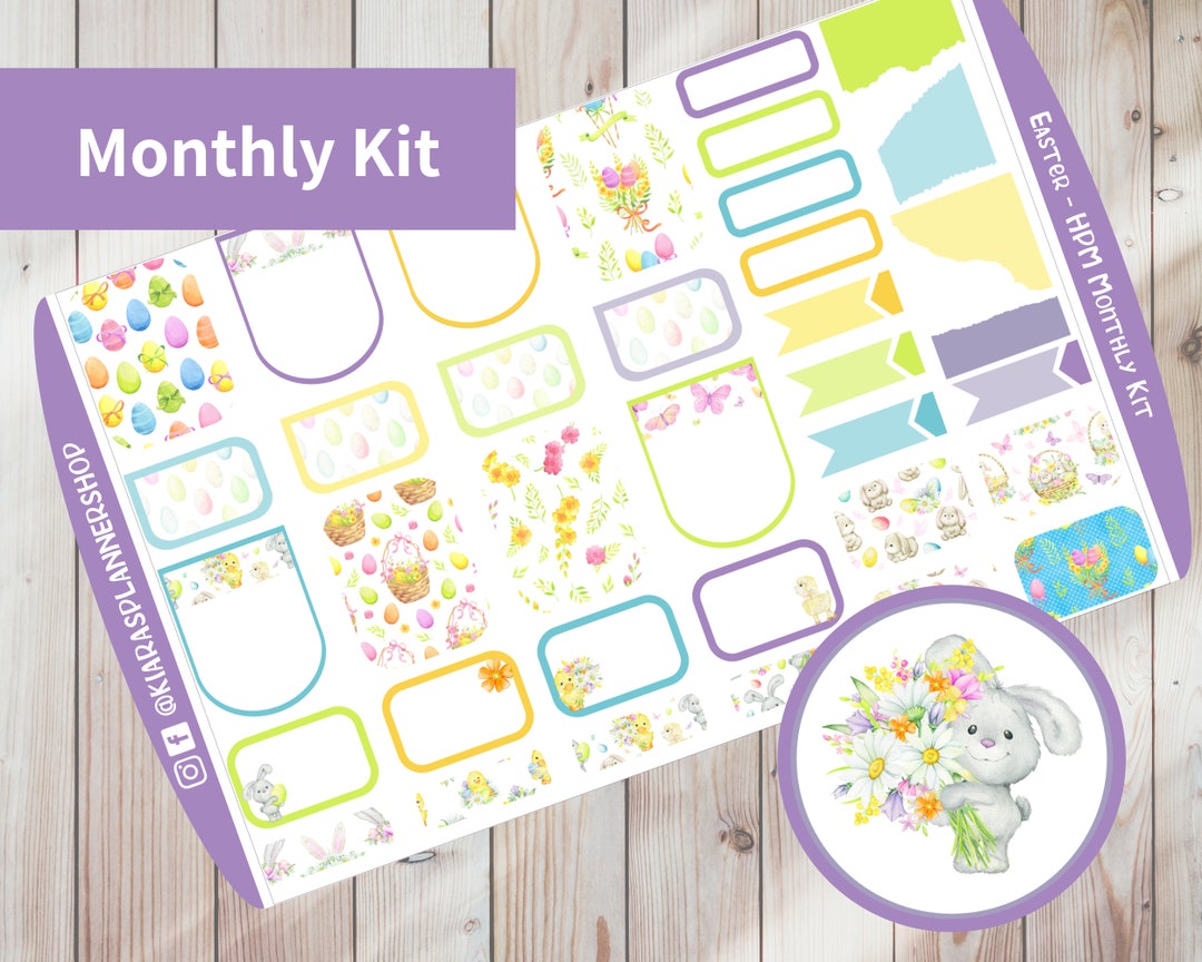Easter - Printable Monthly Sticker Kit for Happy Planner Mini (EHPMM ...
