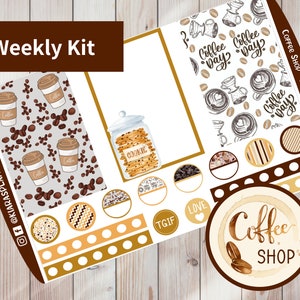 Coffee Shop - Printable Weekly Sticker Kit for Happy Planner BIG ...