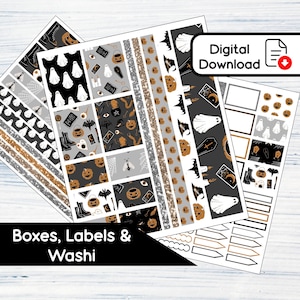 Spooky Halloween - Printable Box Sampler Sticker Kit for Planners ...