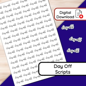 Day off Scripts - 96 Stickers - Instant Download - Etsy