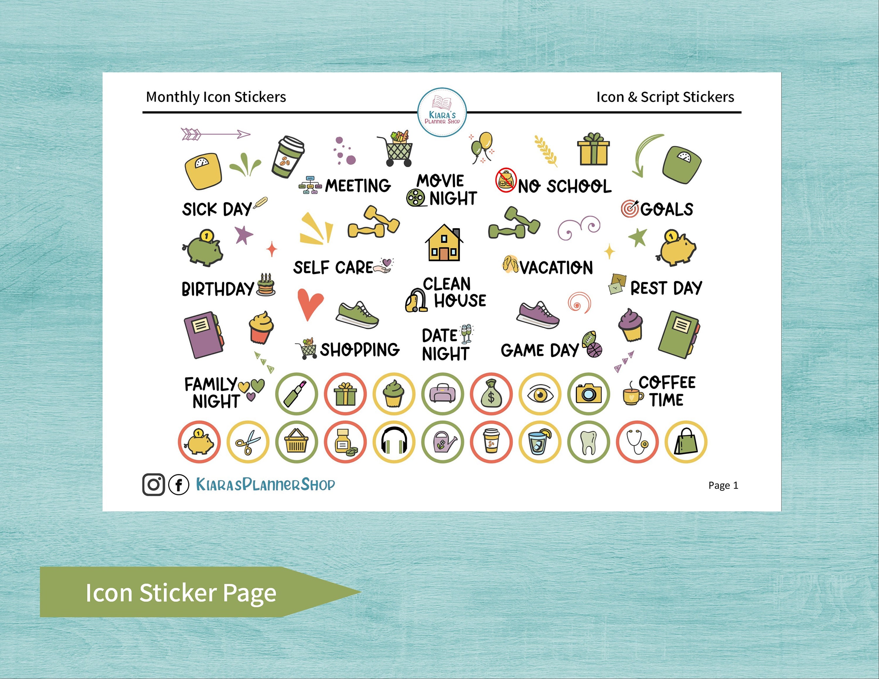 Wildflowers Printable A5 Daily Duo Sticker Kit for A5 Planners WFA5DUO ...