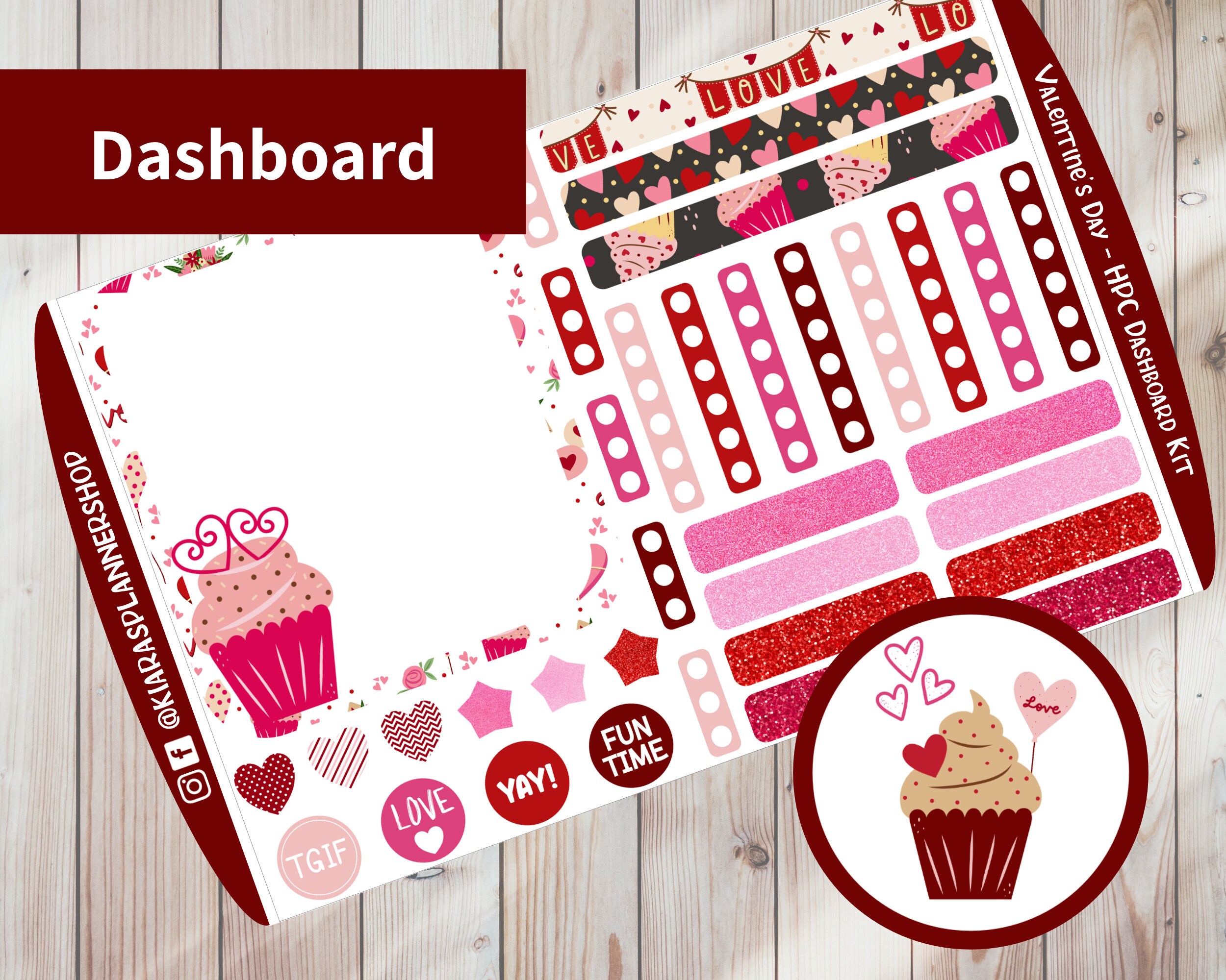 Valentine's Day Printable Weekly Dashboard Sticker Kit for Happy ...
