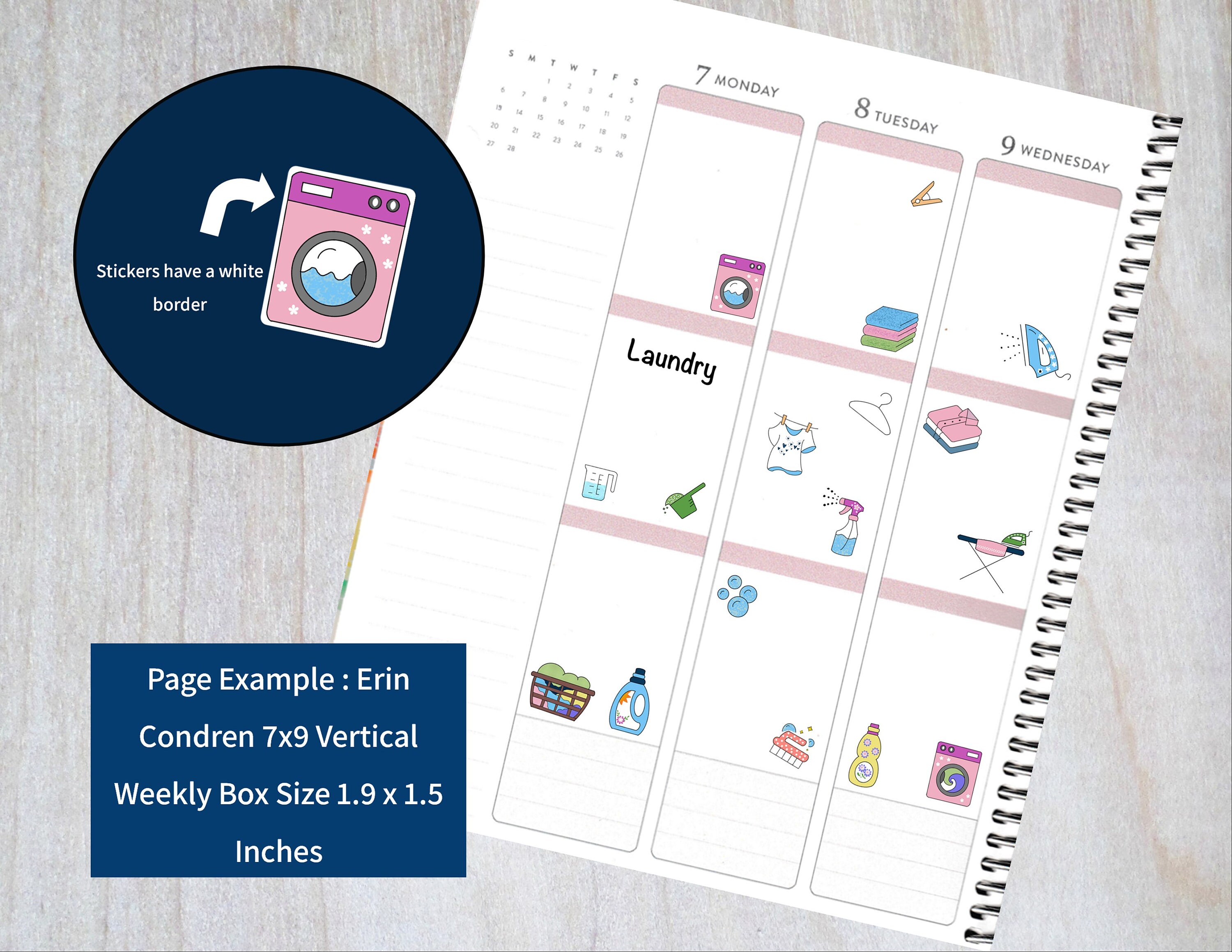 Laundry Sticker Sheet - 25 Printable Stickers for Planners and Journals ...