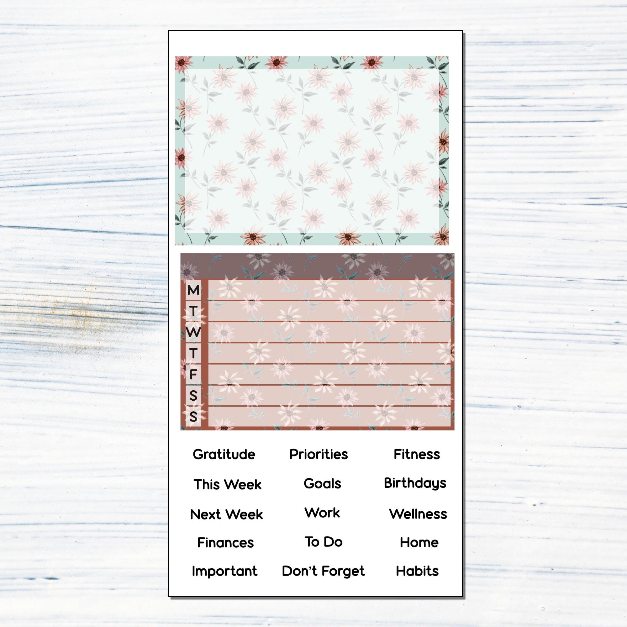 HP BIG Dashboard - Floral Fall Printable Dashboard Sticker Kit for ...