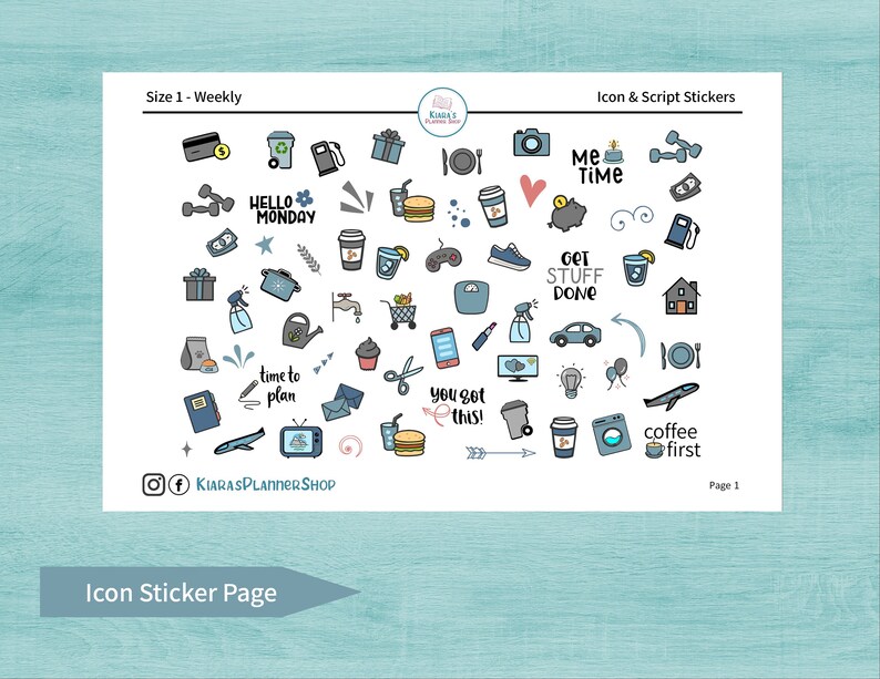 Winter Season Printable Daily Duo Sticker Kit for 7x9 Planners WS79DUO ...