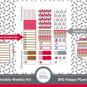 Cute Dogs Printable Weekly Sticker Kit for Happy Planner BIG CDHPBW 8 ...