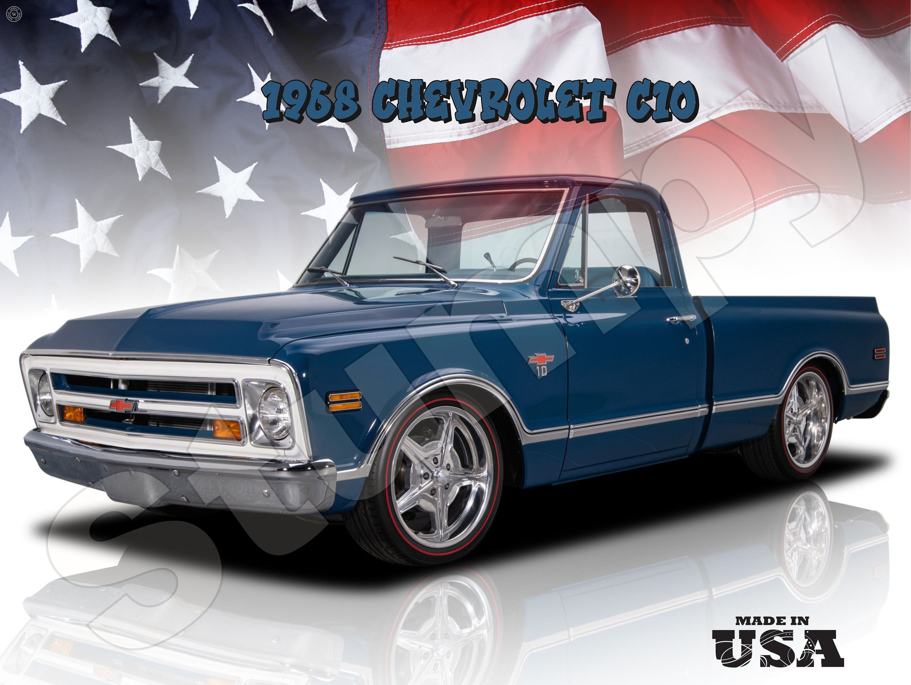 1968 CHEVROLET C10 Sign 9x12 or 12x16 - Etsy