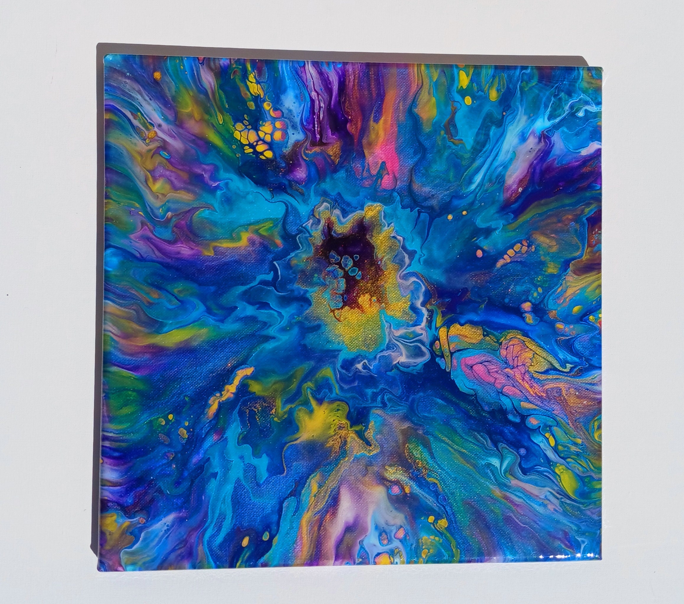 Acrylic Pour Painting 12x12 joy - Etsy