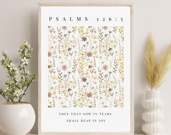 Philippians 1:6 KJV Bible Verse Wall Art, Floral Christian Decor ...