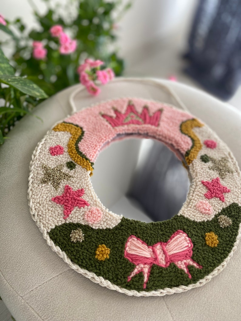 Hand Tufted Mirror,handmade Tufted Mirror, Modern Punch Needle Mirror ...